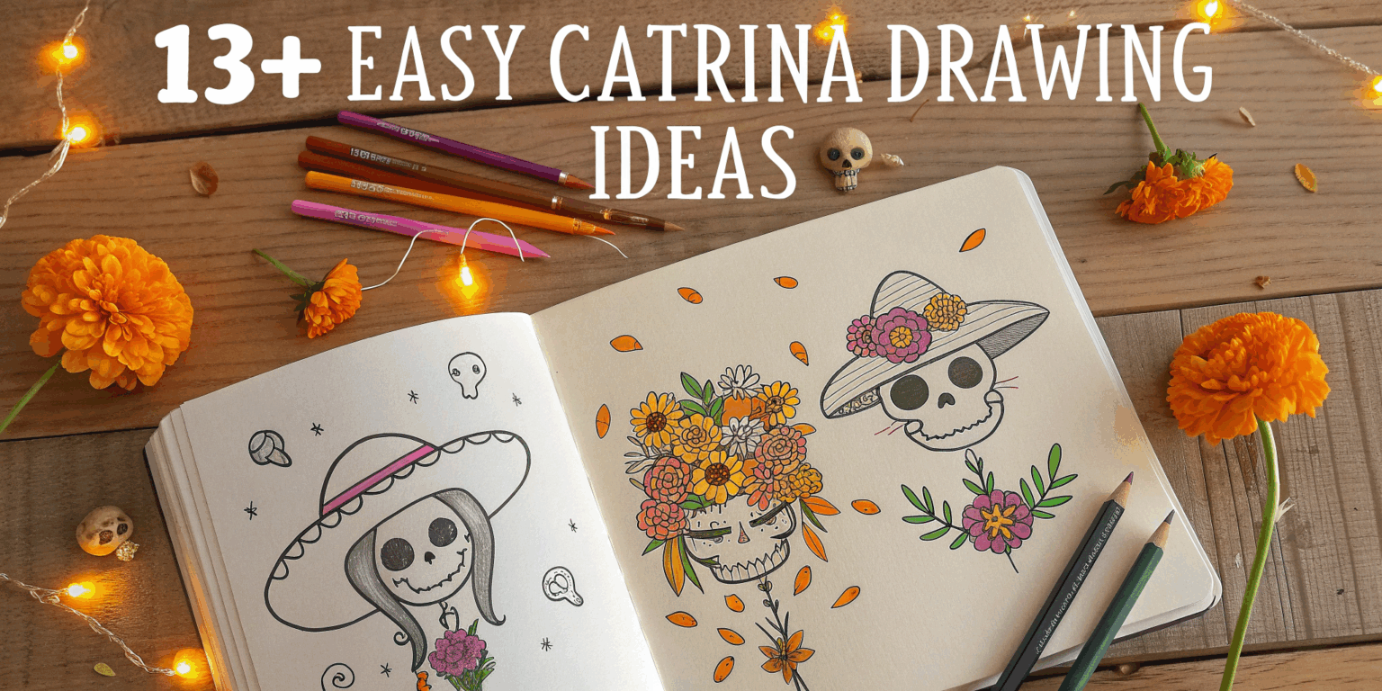 13+ Ideas Fáciles de Dibujos de Catrinas - dibujosencillo.com